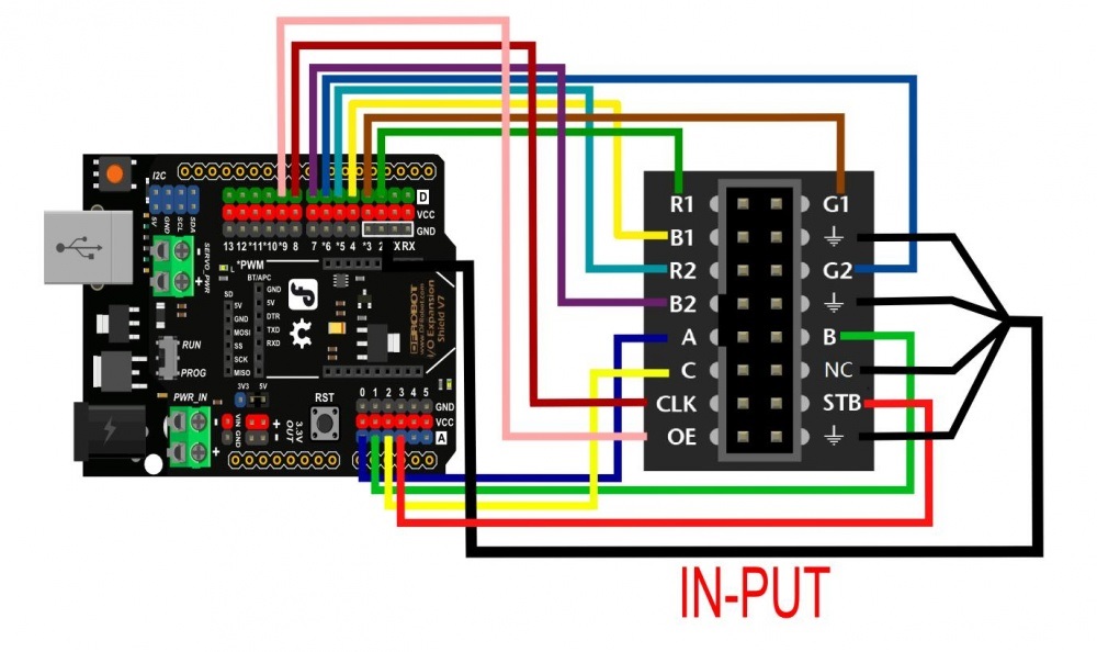 Arduino Large 32 x 16 RGB LED Matrix Display Arduino Large 32 x 16 RGB LED Matrix Display